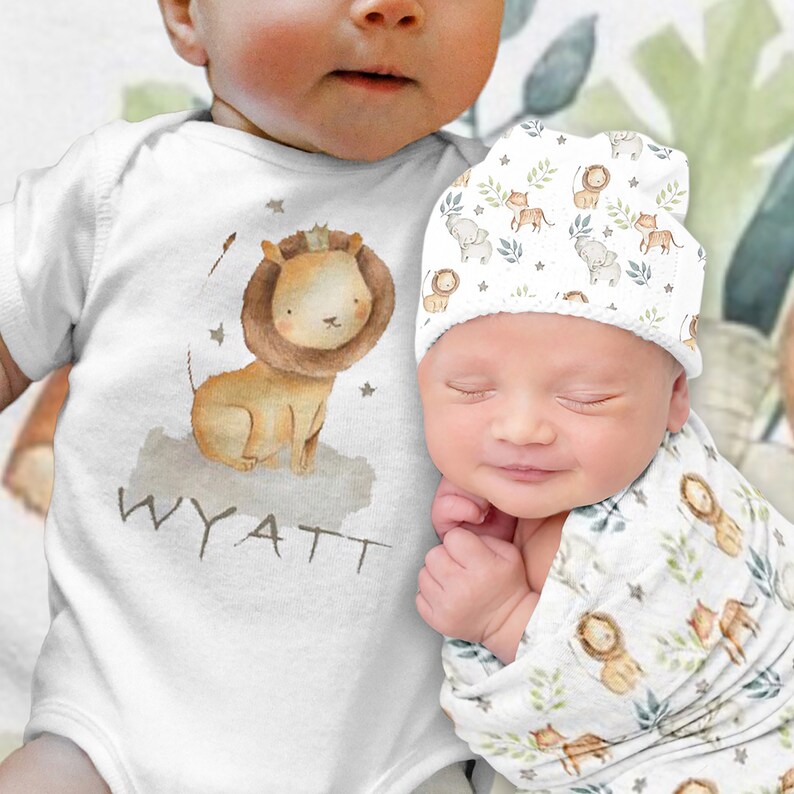 Safari Theme Swaddle Set-jungle Animal Swaddle and - Etsy