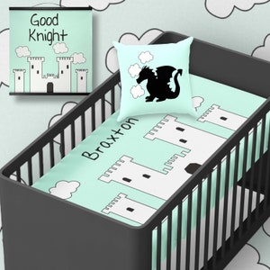 Knight Theme Nursery Castle Crib Sheet-fitted Crib Sheet-jersey Knit ...