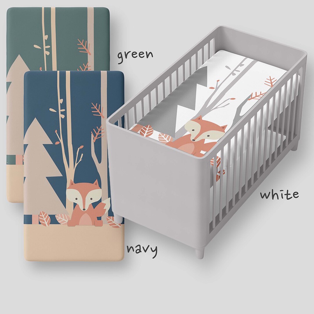 Woodland Nursery-woodland Crib Sheet-fitted Crib Sheet-knit Crib Sheet ...