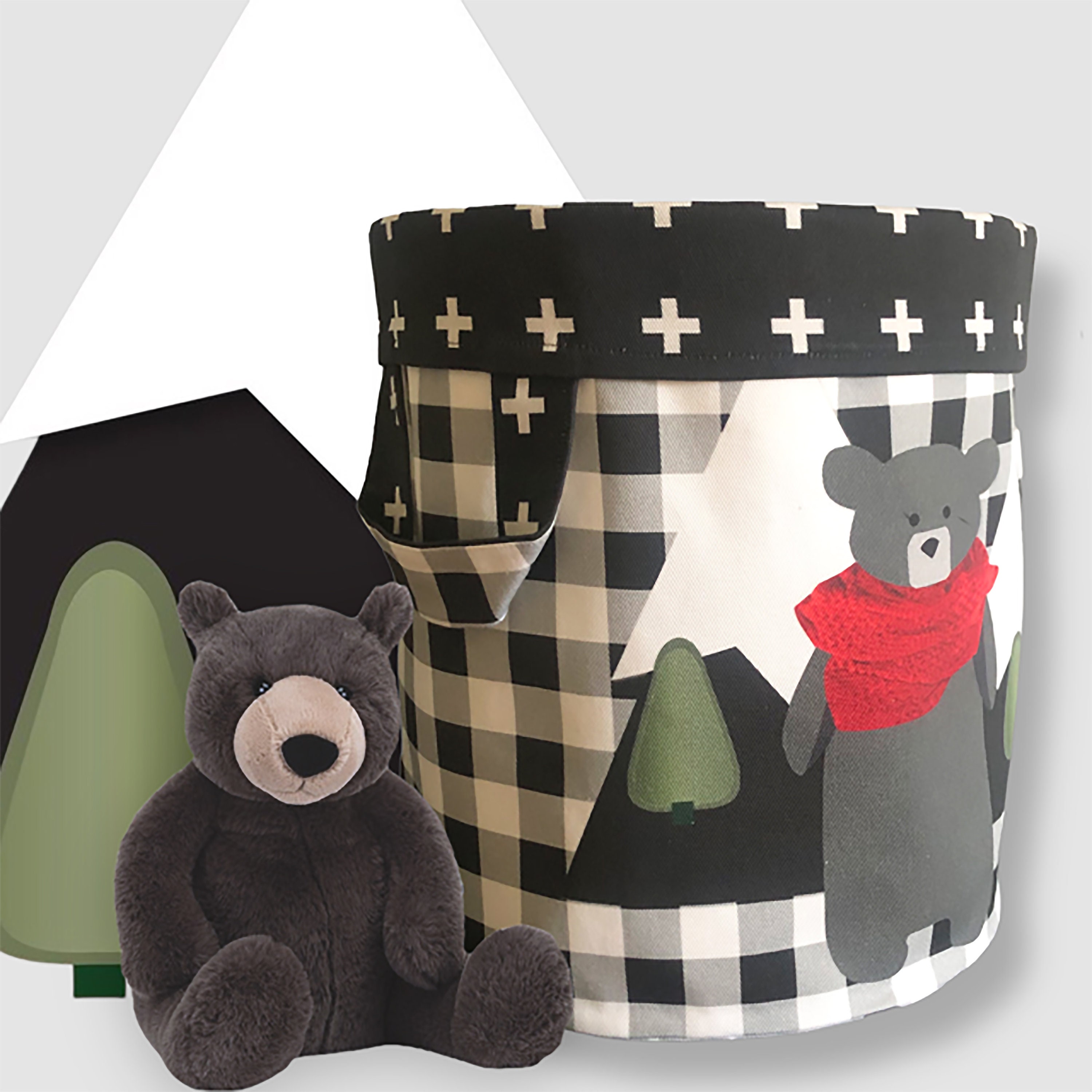 Mountain Nursery Décor-bear Storage Basket-boy Nursery-woodland Nursery ...