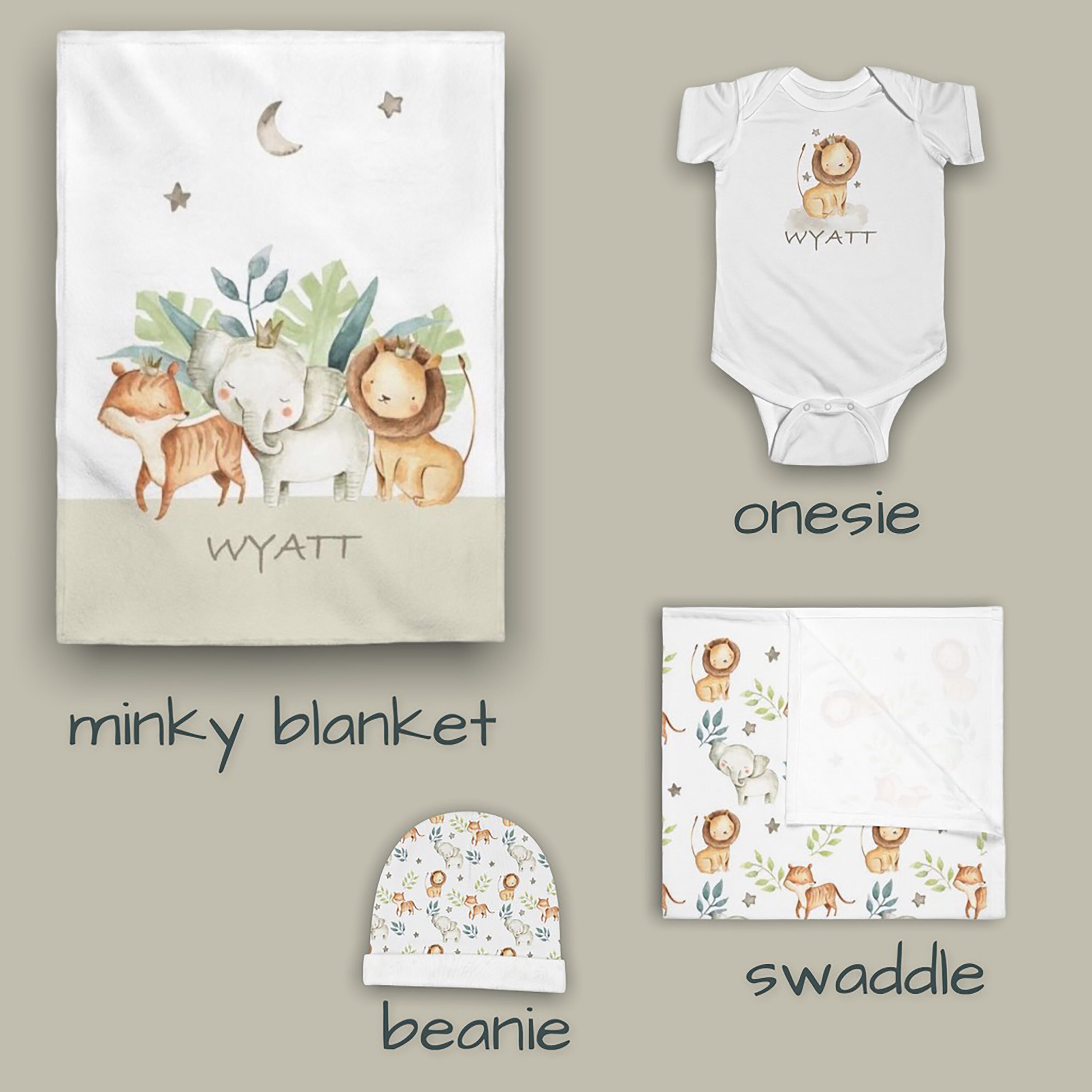 Safari Theme Swaddle Set-jungle Animal Swaddle and - Etsy
