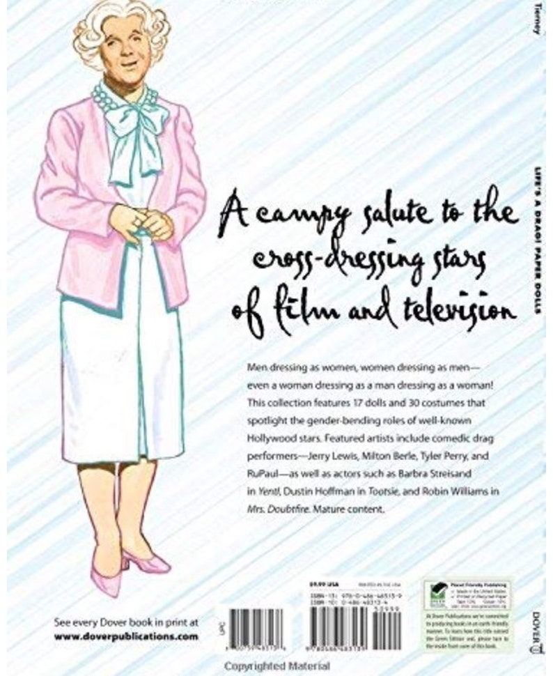 Lifes a Drag Paper Dolls Tootsie, Doubtfire Barbra Streisand - Etsy