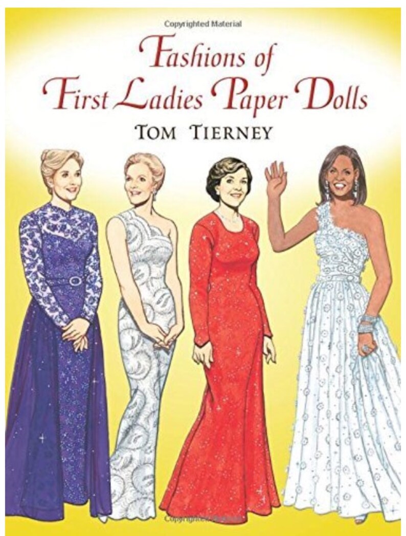 First Ladies Fashion Paper Dolls Obama, Reagan, Clinton and Others - Etsy