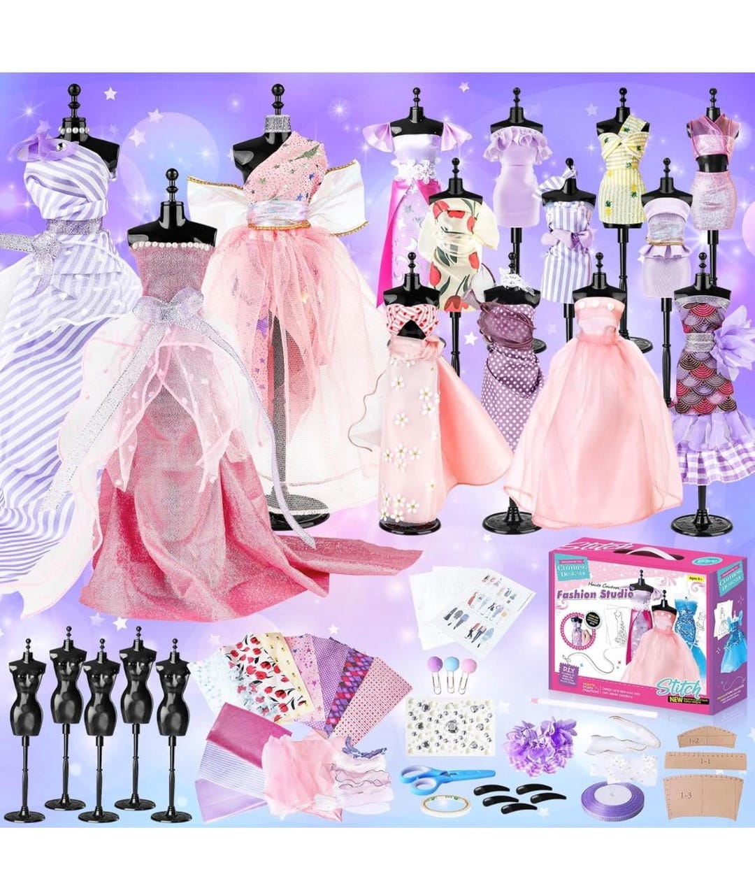 Deluxe Fashion Design Kit With 5 Mannequins- Make Your Designs Come to ...