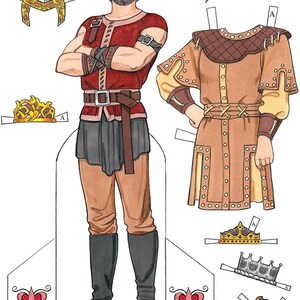 King Arthur and Queen Guinevere Paper Dolls - Etsy
