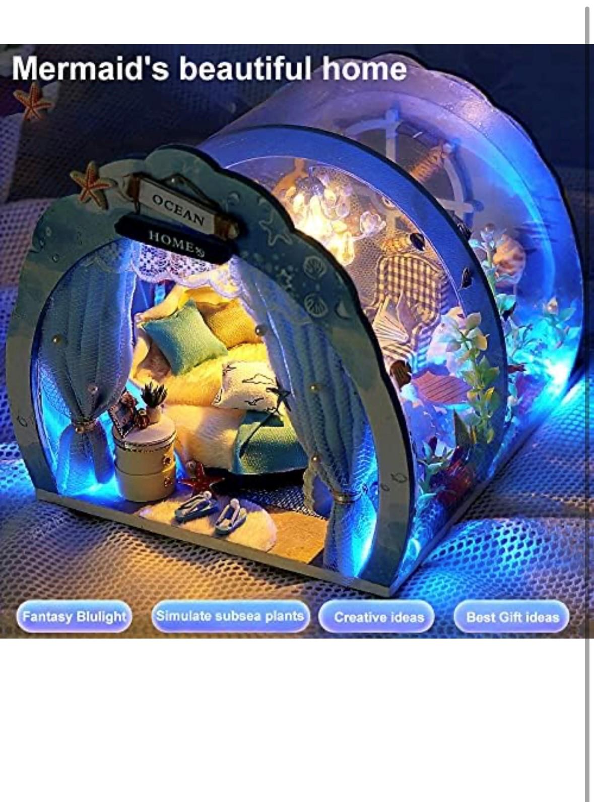 LED Mermaid's Ocean Hideaway DIY Dollhouse Kit 1:24 Scale - Etsy