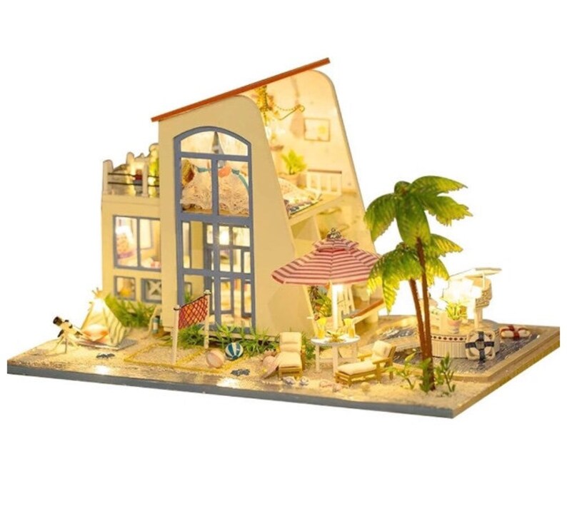 Malibu Beach House Dollhouse Kit 3d Model Etsy