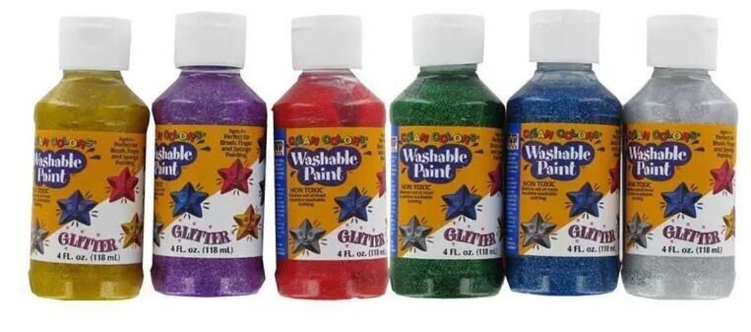 Clean Colors Washable Paint GLITTER COLORS 6 Piece Set New - Etsy