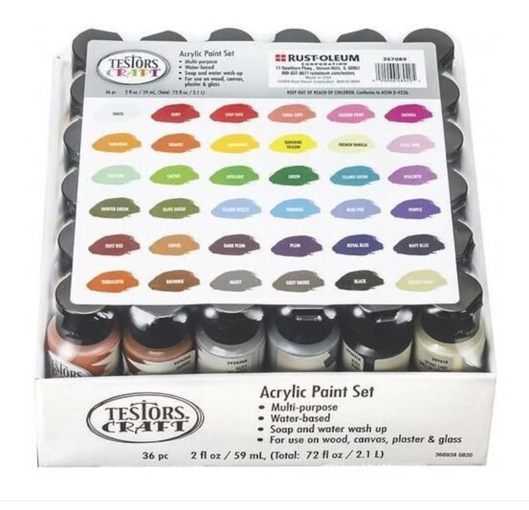 Testors® Craft Acrylic Paint Set 36 Pack New - Etsy