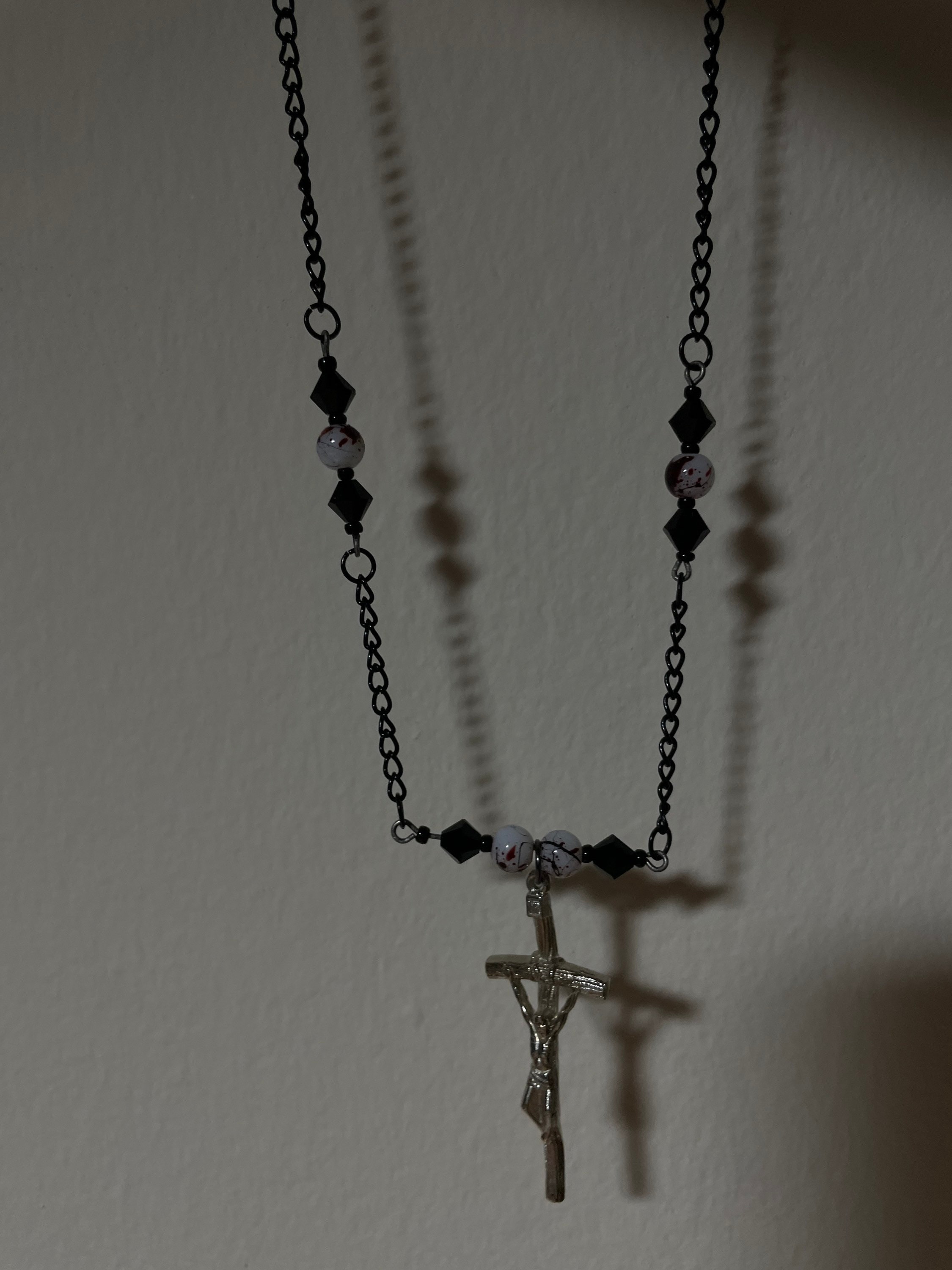 Gothic Rosary Inspired Jesus Cross Necklace - Etsy