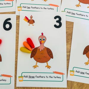 Preschool Playdough Mat Thanksgiving Activity – Turkey Counting Game ...