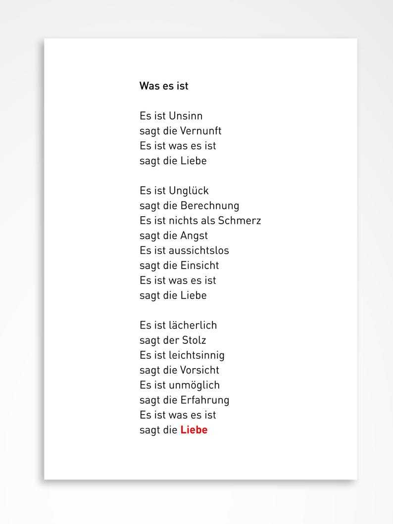 Es Ist Was Es Ist Gedicht