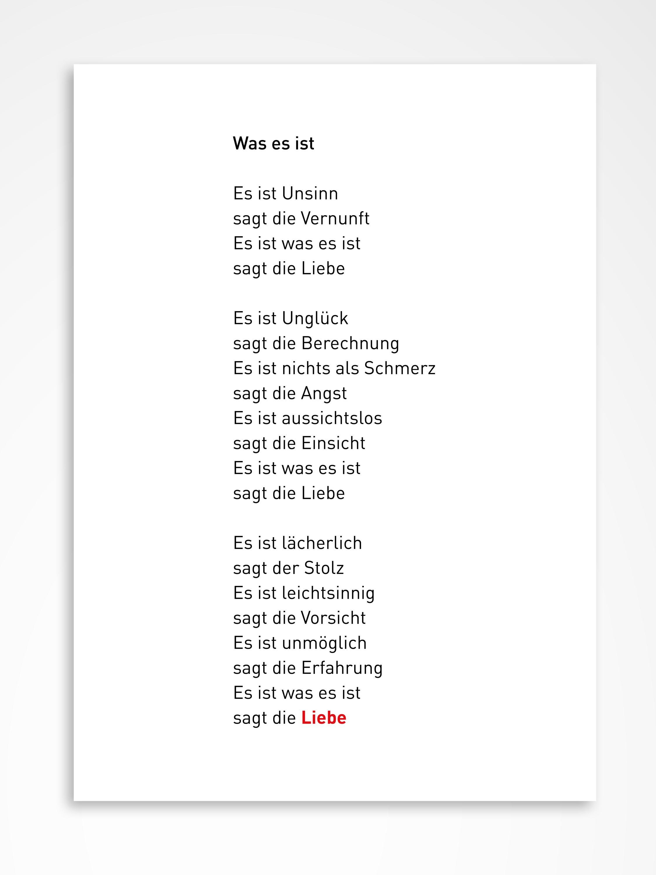 Luxus Erich Fried Es Ist Was Es Ist Text Fotos