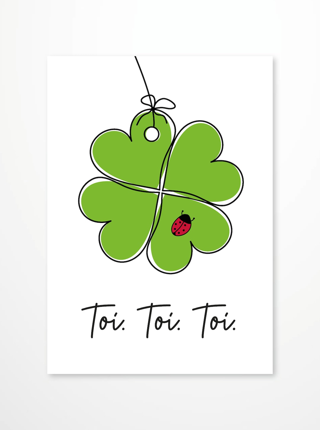 Postkarte, Toi-toi-toi, einem Menschen positiven Erfolg wünschen ...