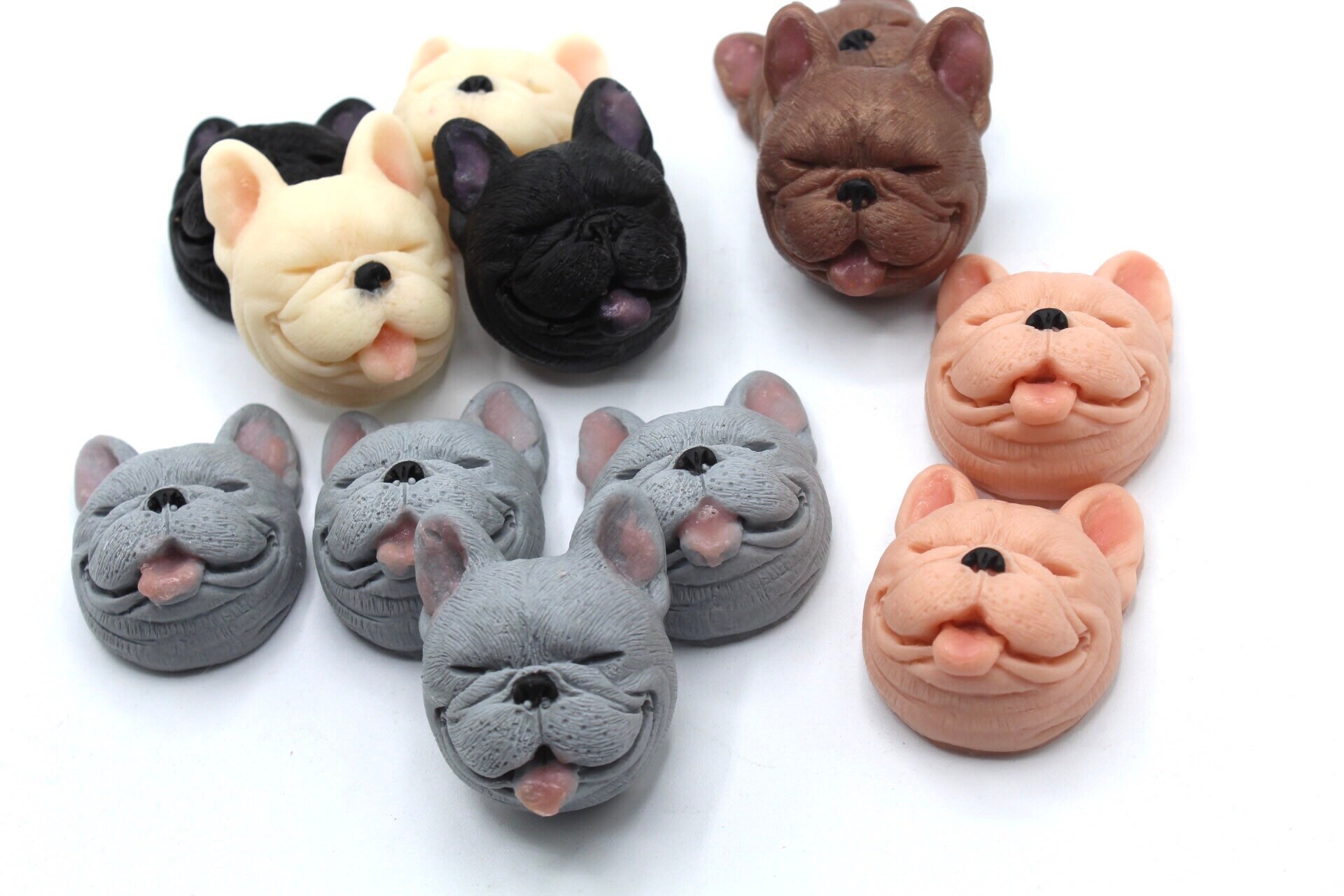 Frenchie Soap Set, 4 Cute French Bulldog Soaps, Variety of Color ...