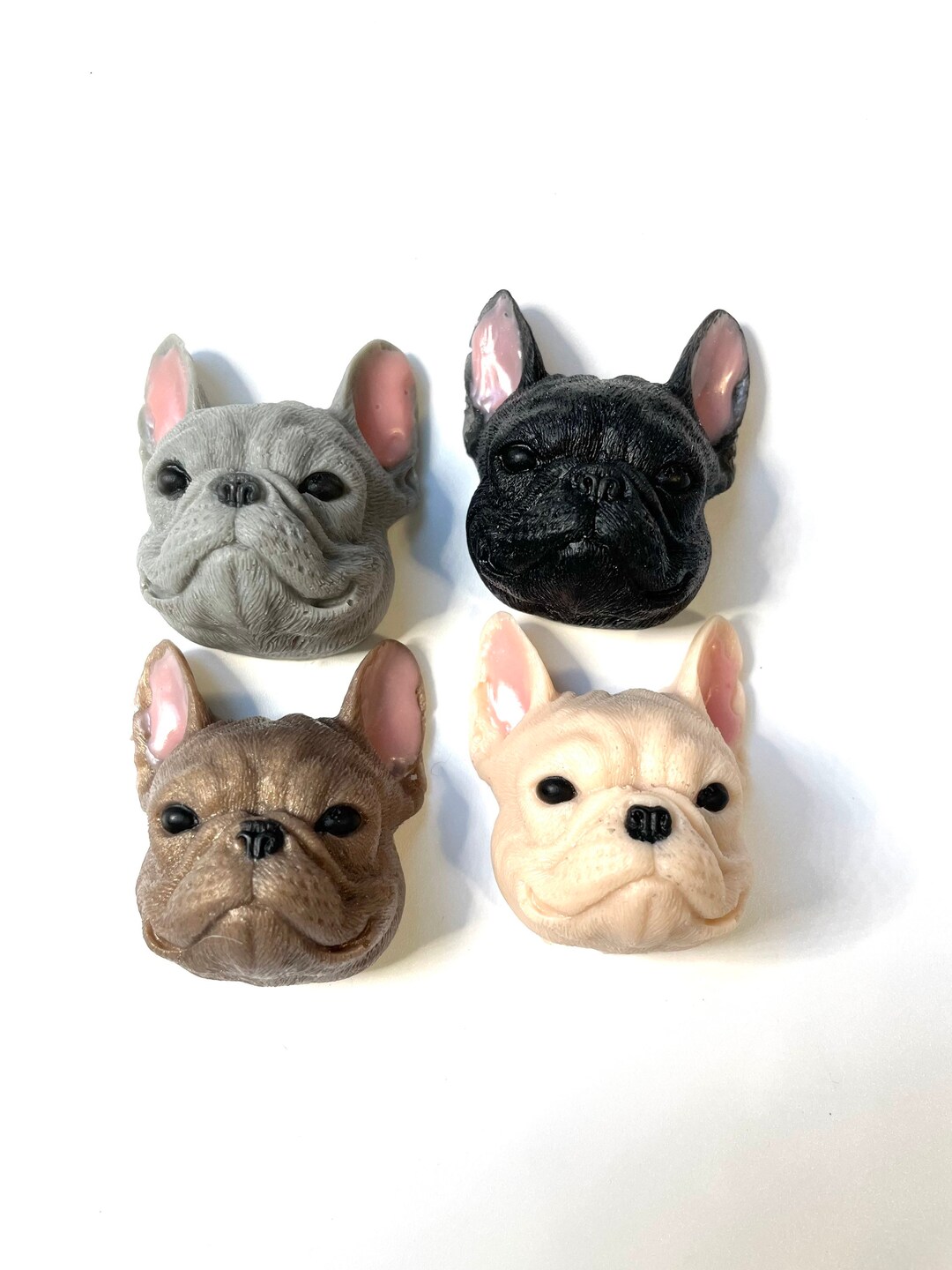 Frenchie Soap Set, 4 Cute French Bulldog Soaps, Variety Color Pack ...