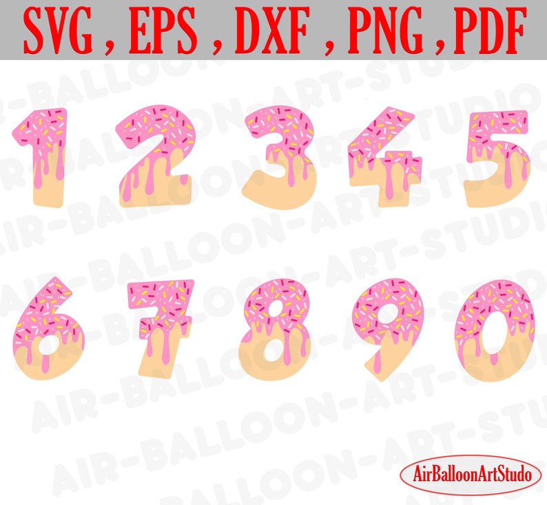 Donut Numbers Svg Numbers Donut Svg Numbers Donut Clipart for | Etsy