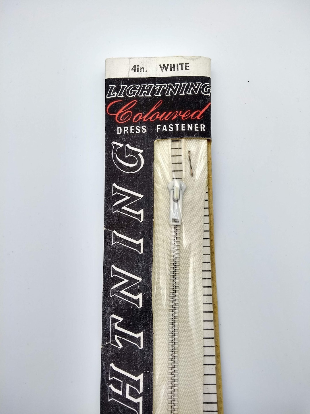 4 In, 10 Cm 1950s WHITE ZIPPER, Vintage Lightning Dress Zipper, Metal ...