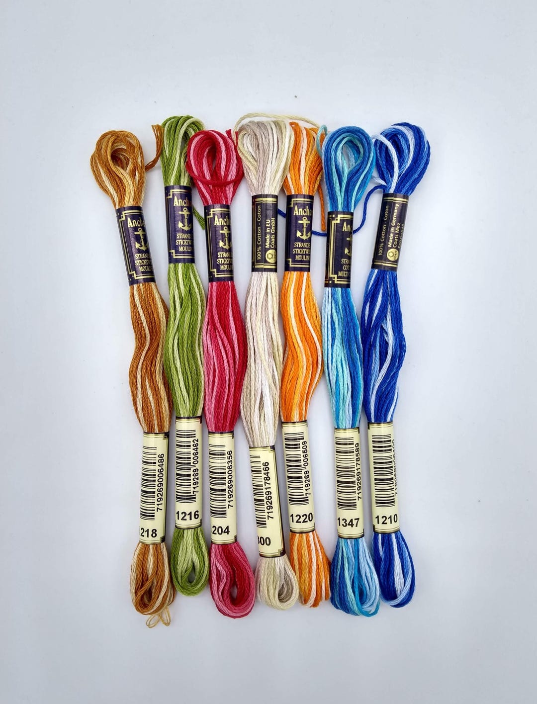 ANCHOR EMBROIDERY THREAD, 6 Stranded Embroidery Thread, Rainbow Colours ...