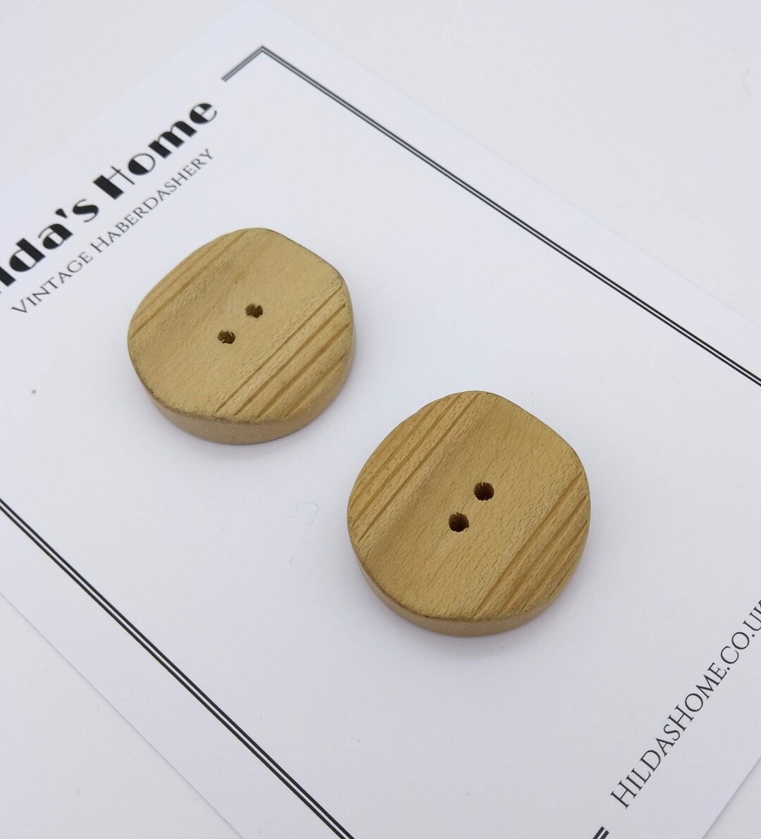 2 VINTAGE WOODEN BUTTONS, Large Round Wooden Buttons, 33 Mm Buttons ...