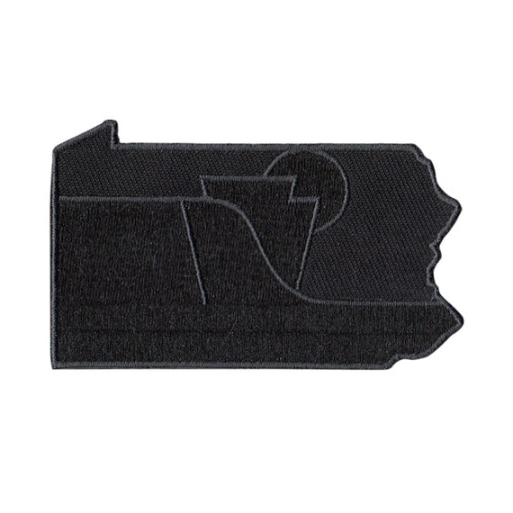 Pennsylvania Patch PA State Patch Iron on Patch Black | Etsy