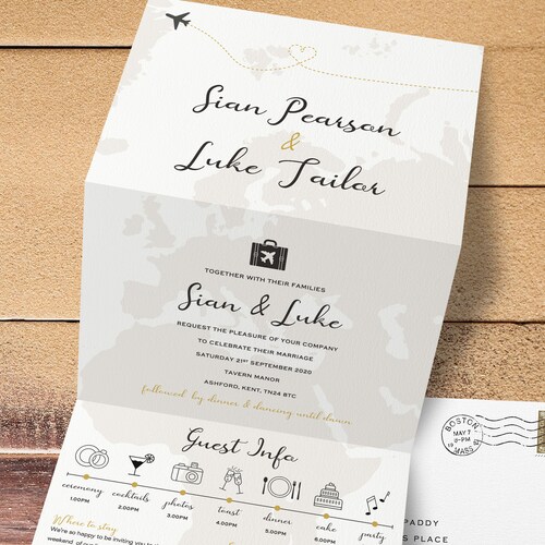 Destination Wedding Invitation Wedding Abroad Invites Beach - Etsy UK