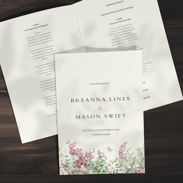 Order of Service Wedding Template - Etsy UK