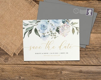 Blue Save the Date | Etsy