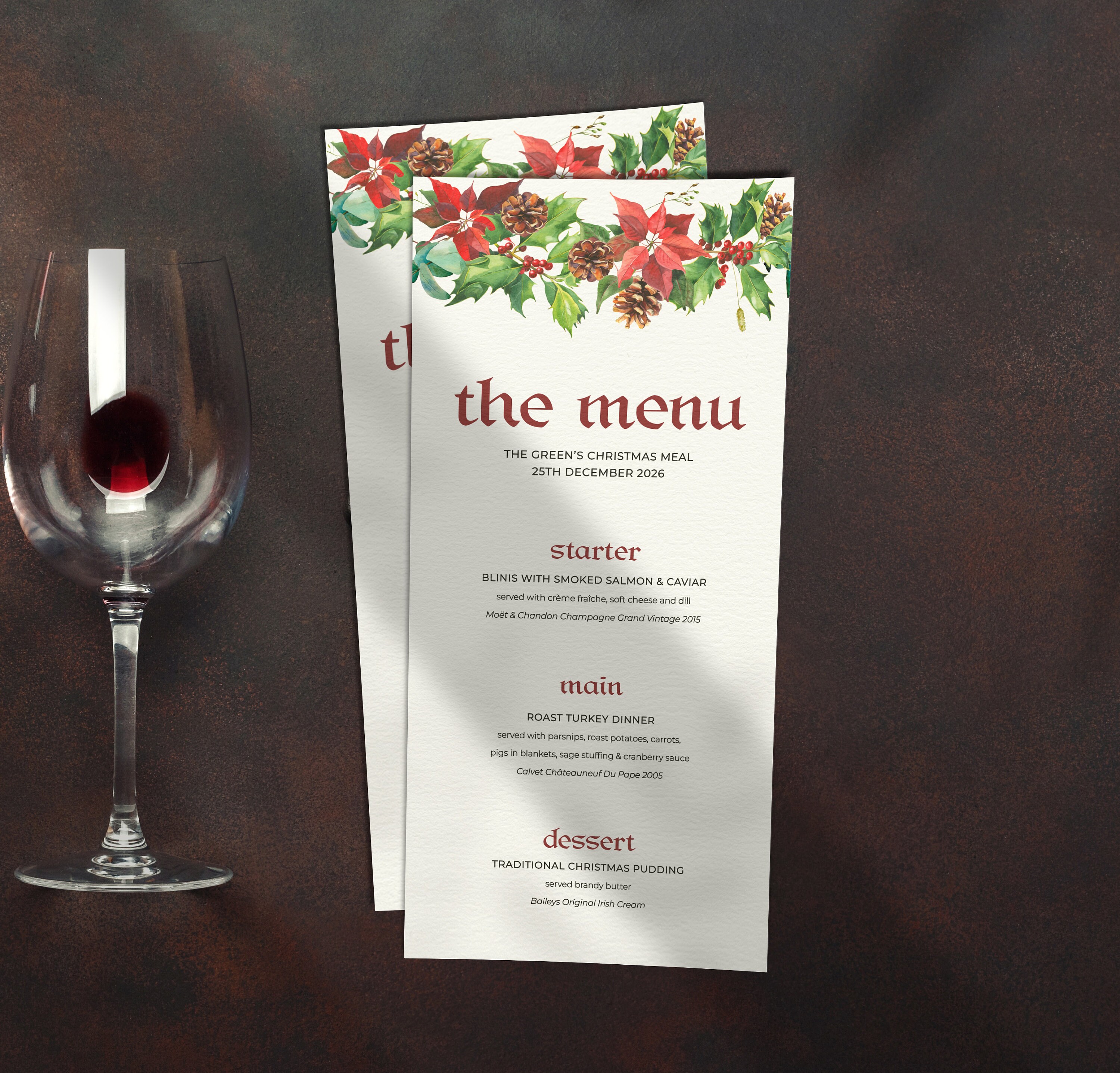 Christmas Turkey Dinner Menu