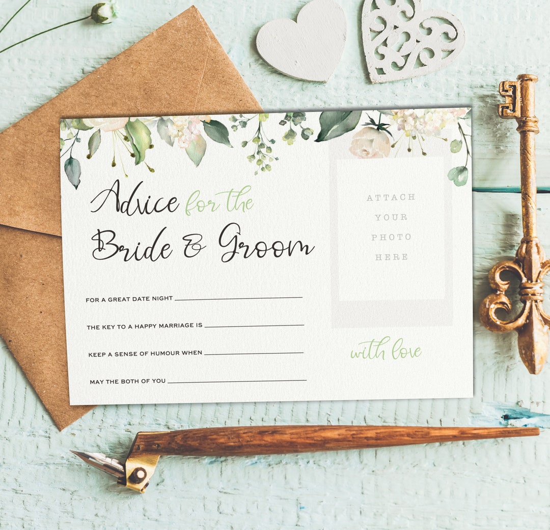 Advice Cards for Wedding, for Bride and Groom, Words of Wisdom, Note ...