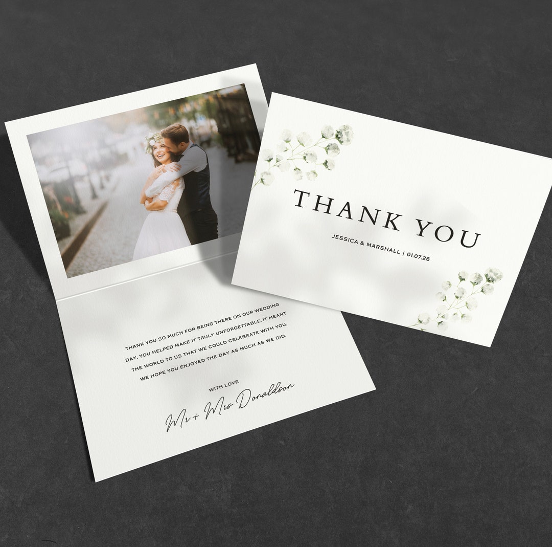 Wedding Thank You Card Sets, Photo Thank You Card, Wedding Thank Yous ...
