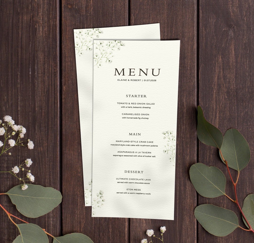 Marriage Reception Food Menu, Menus for Wedding, Wedding Breakfast ...