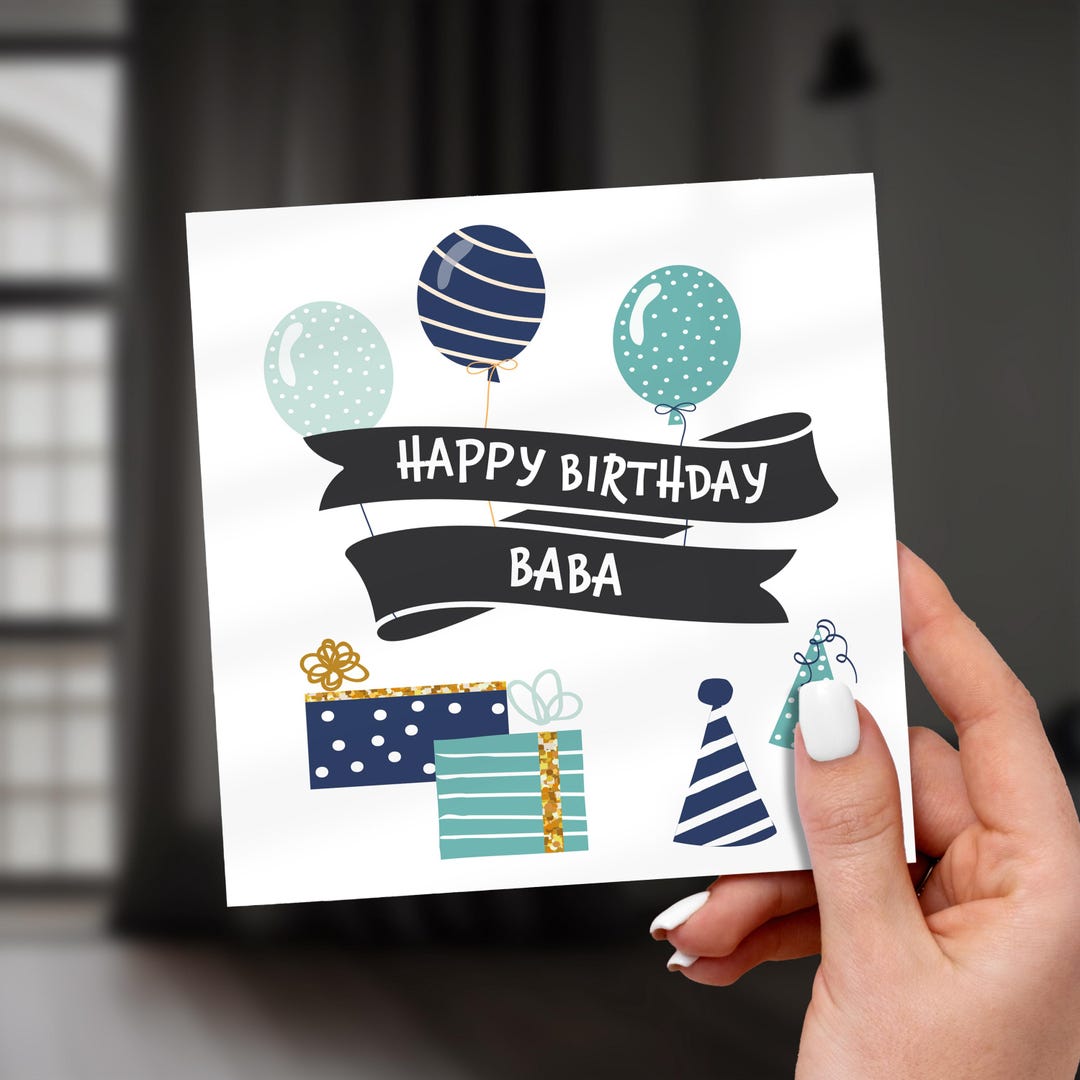 Happy Birthday Baba, Baba Birthday Card, Birthday Card Him, Best Baba ...