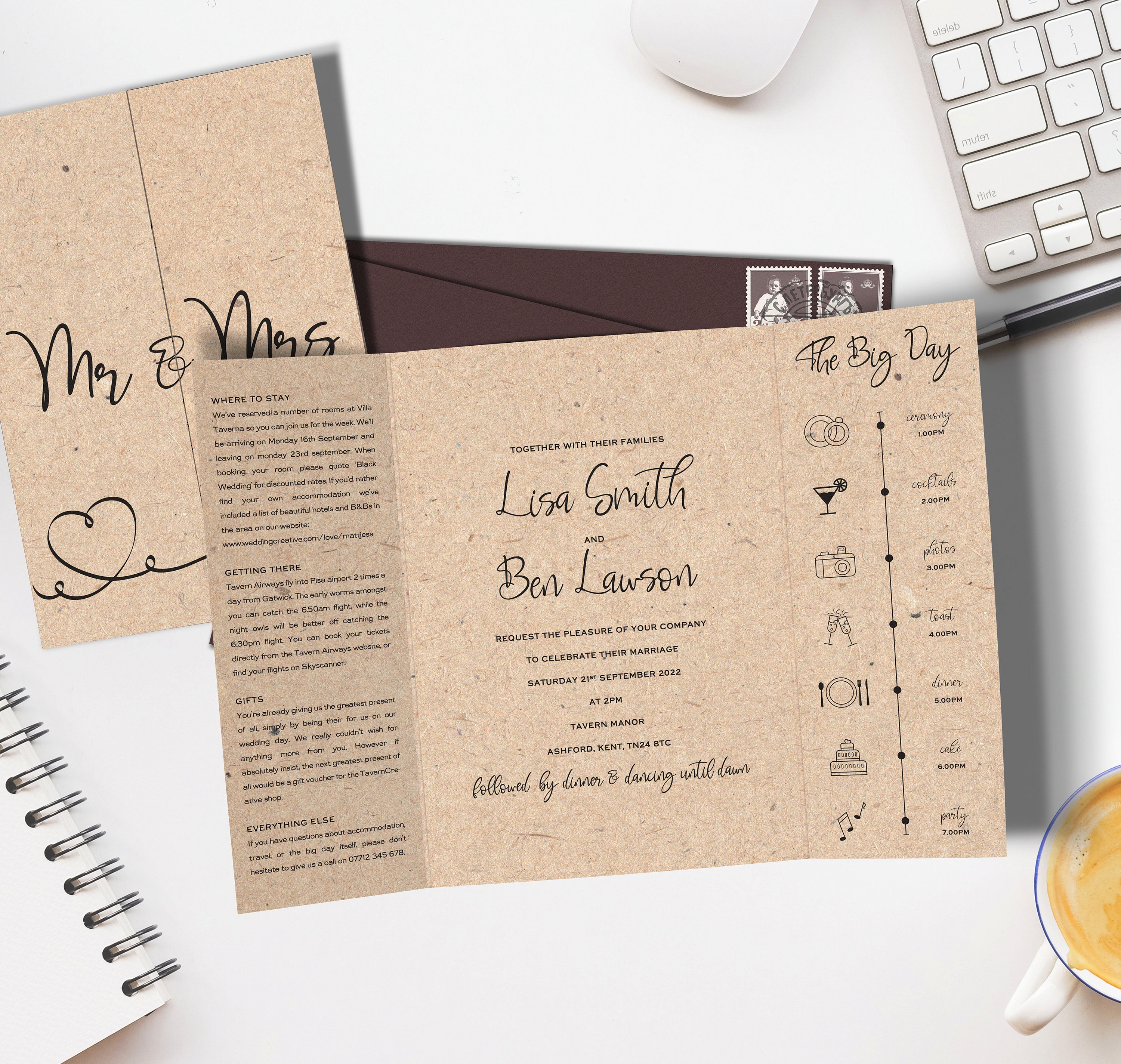 Gatefold Wedding Invitation Template