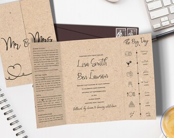 Kraft Wedding Invite | Etsy UK
