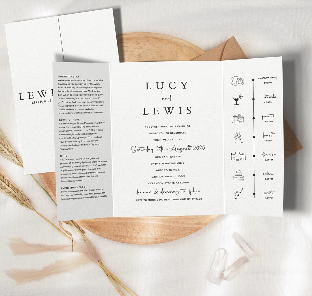Odd Quantities Gatefold Wedding Invites Monroe - Etsy