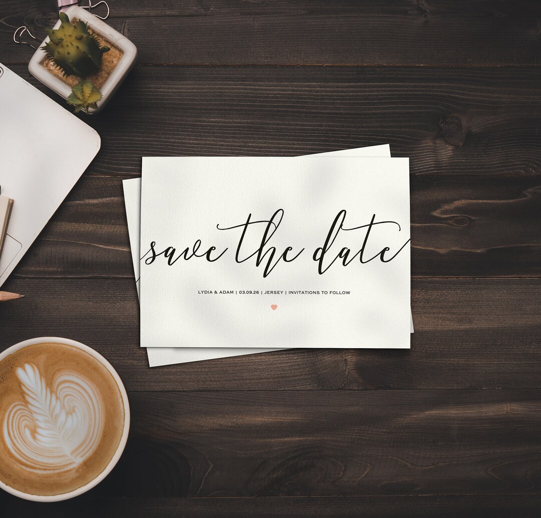 Simple Save the Date Elegant Save the Dates Personalised - Etsy UK