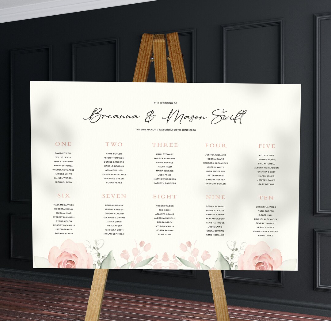 Seating Plan, Table Plan, Wedding Table Plan, Wedding Seating Plan ...