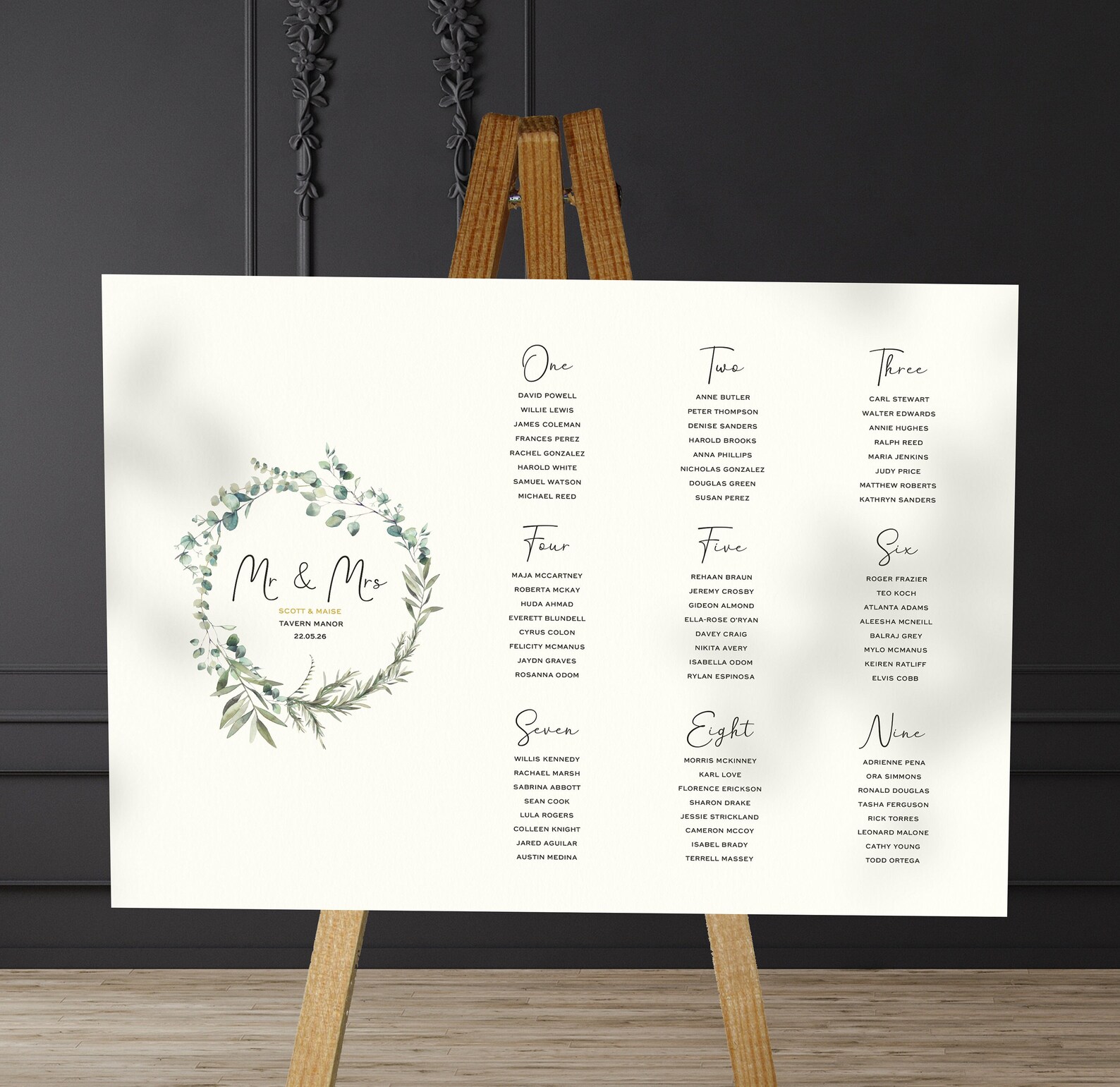 Olive Table Plan Wedding Seating Chart Seating Plan Table - Etsy