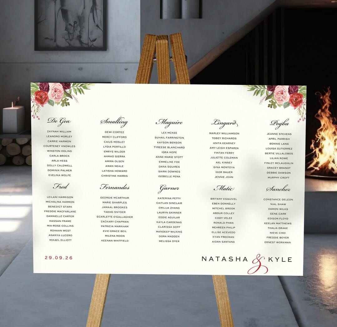 Creative Table Chart, Wedding Table Plan, Wedding Seating Plan, Wedding ...