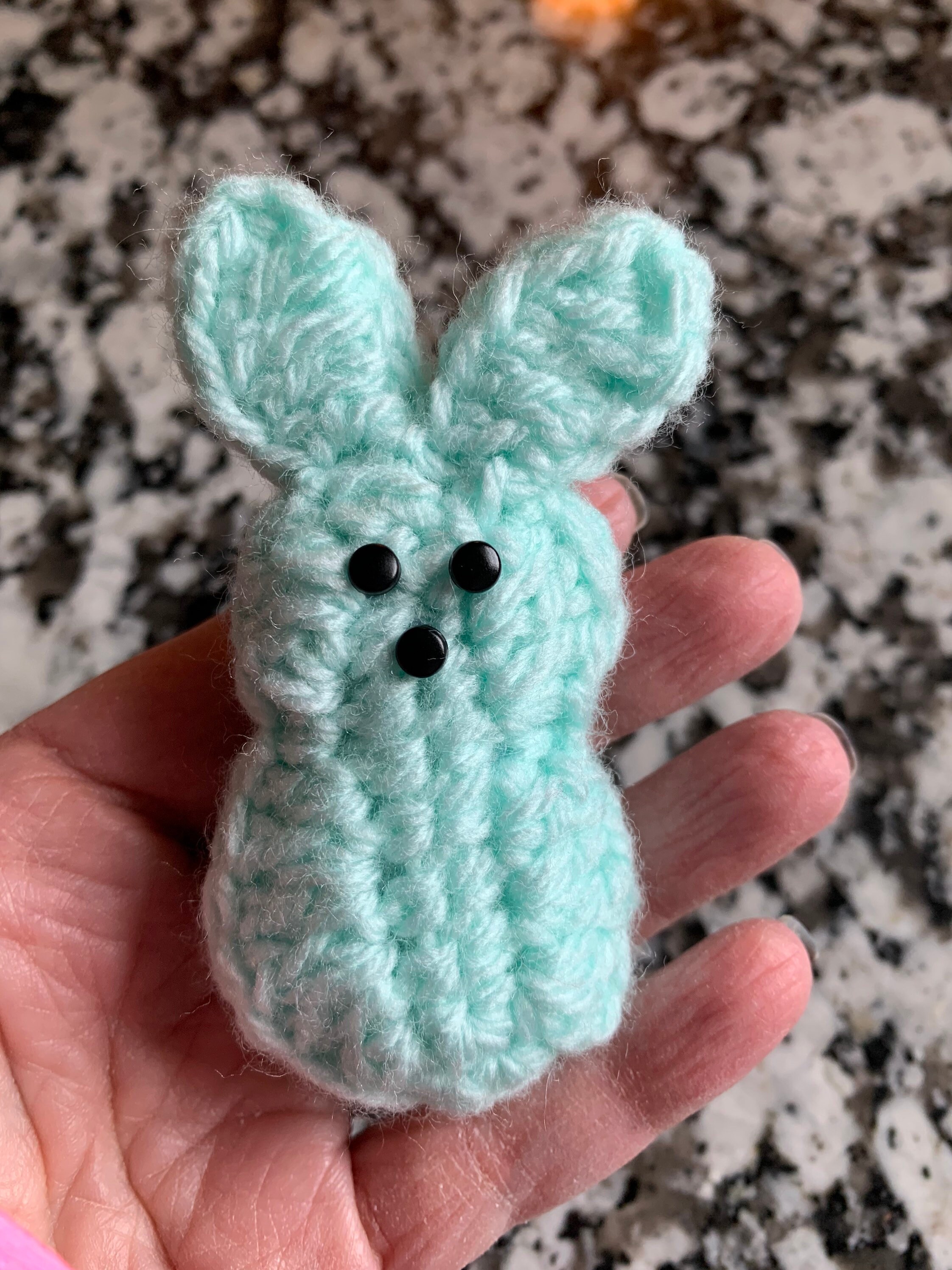 Easter bunny peep keychain crocheted gift cute pink purple | Etsy