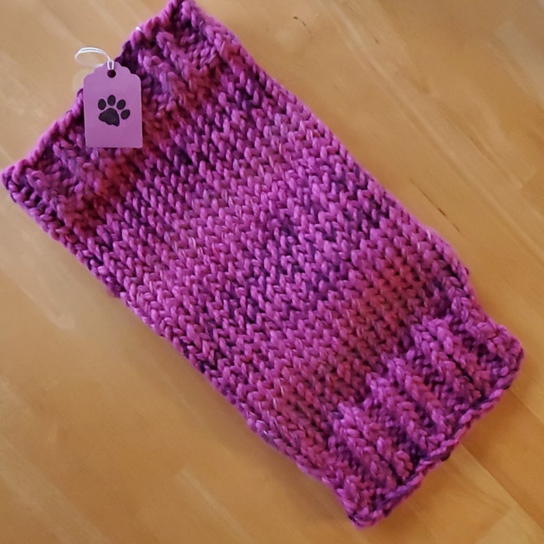 Plum Mauve Medium Dog Sweater, Hand Loom Knit, Acrylic Dog Sweater ...