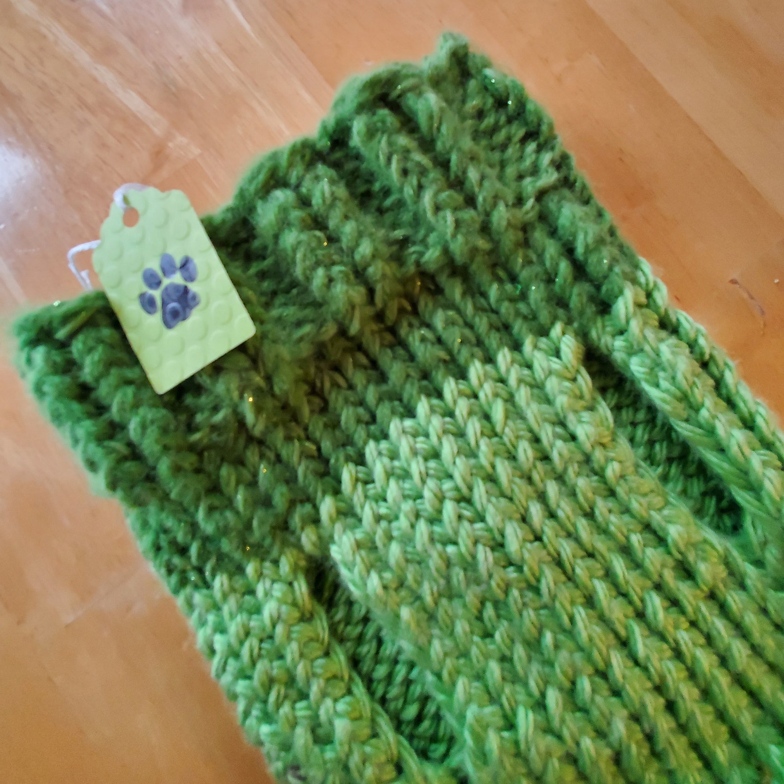 Green Medium Multi Dog Sweater, Hand Loom Knit, Acrylic Dog Sweater ...