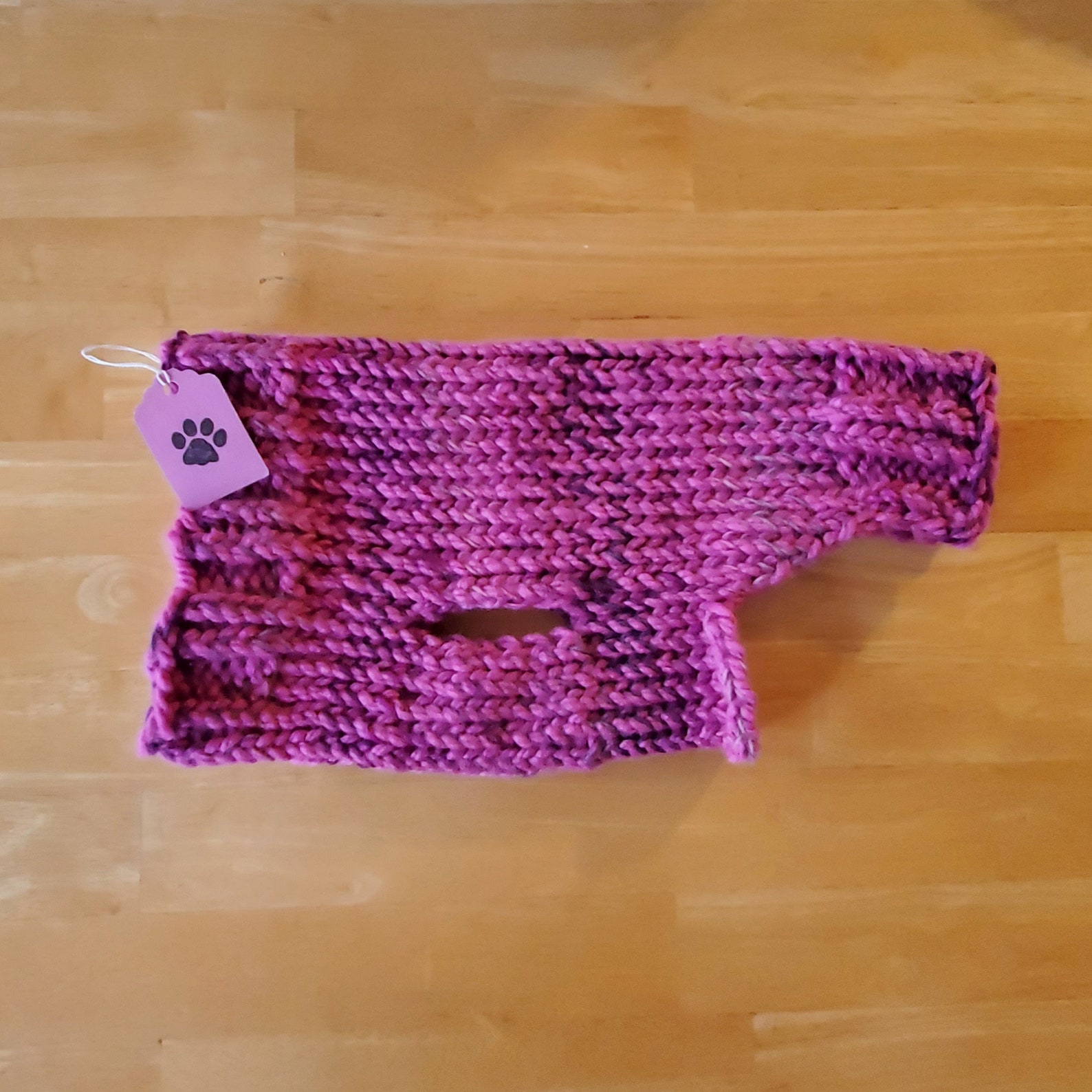 Plum Mauve Medium Dog Sweater, Hand Loom Knit, Acrylic Dog Sweater ...