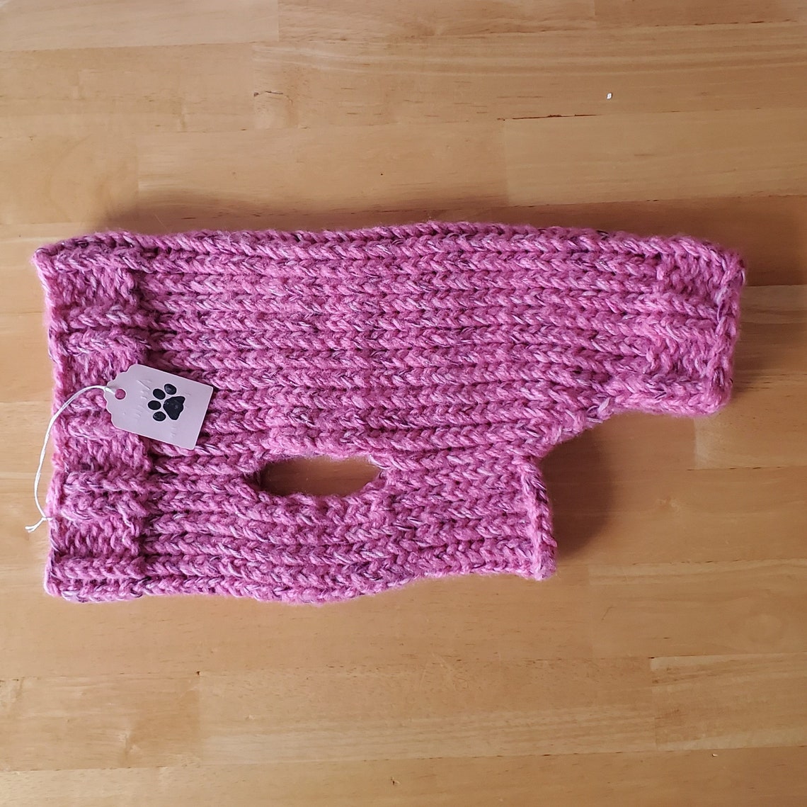 Pink Multi Medium Dog Sweater, Hand Loom Knit, Acrylic Dog Sweater ...