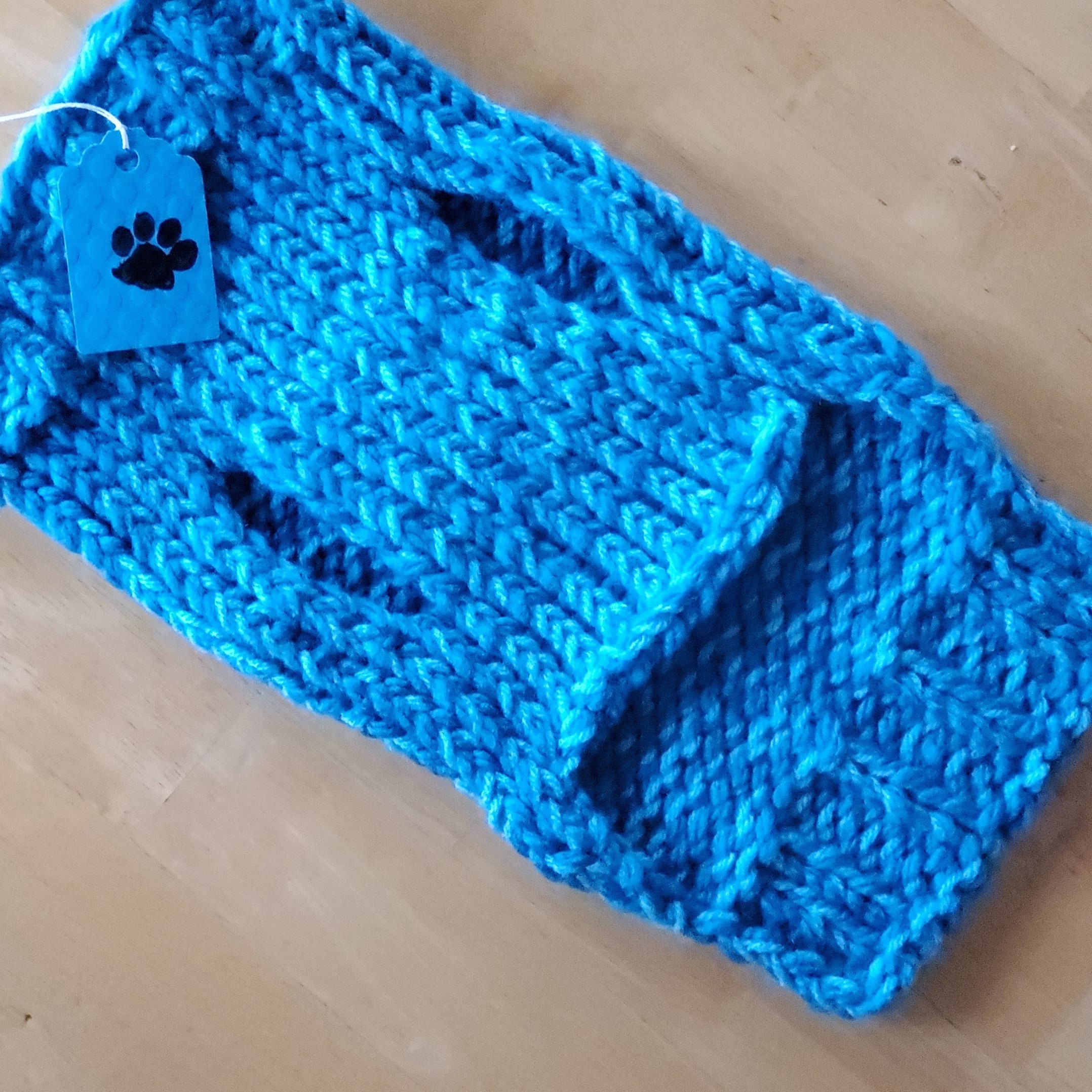Turquoise Small Multi Dog Sweater, Hand Loom Knit, Acrylic Dog Sweater ...