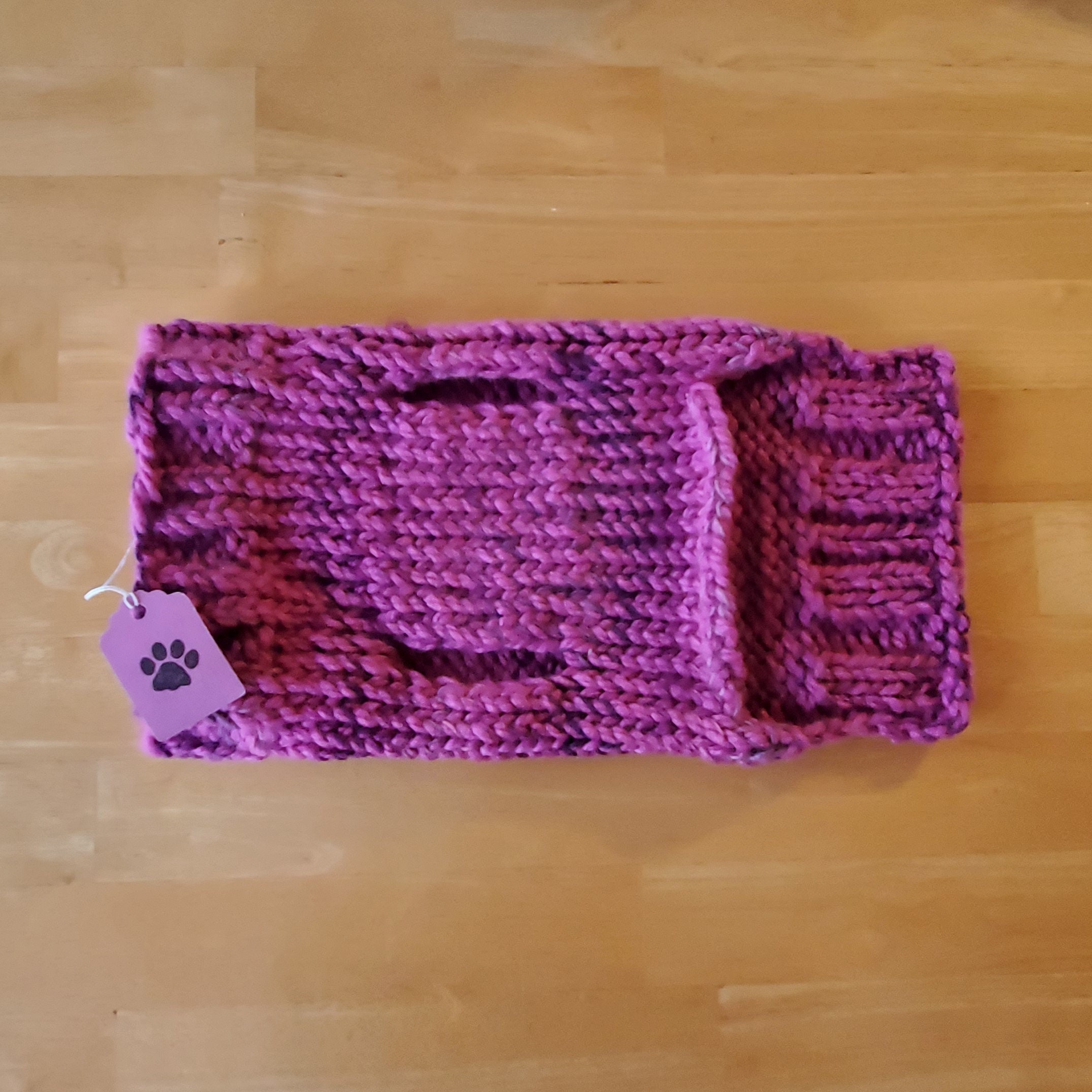 Plum Mauve Medium Dog Sweater, Hand Loom Knit, Acrylic Dog Sweater ...