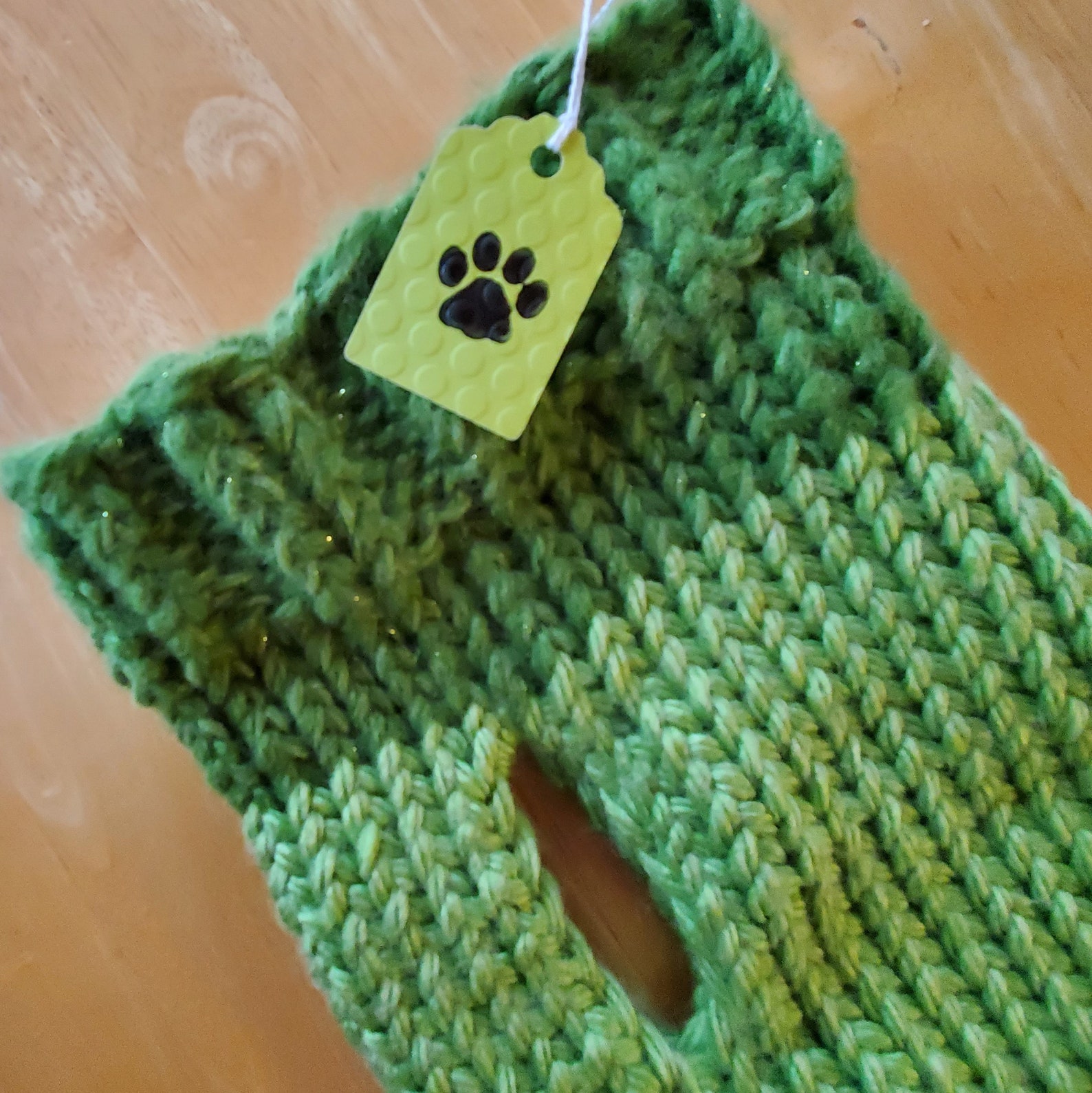 Green Medium Multi Dog Sweater, Hand Loom Knit, Acrylic Dog Sweater ...