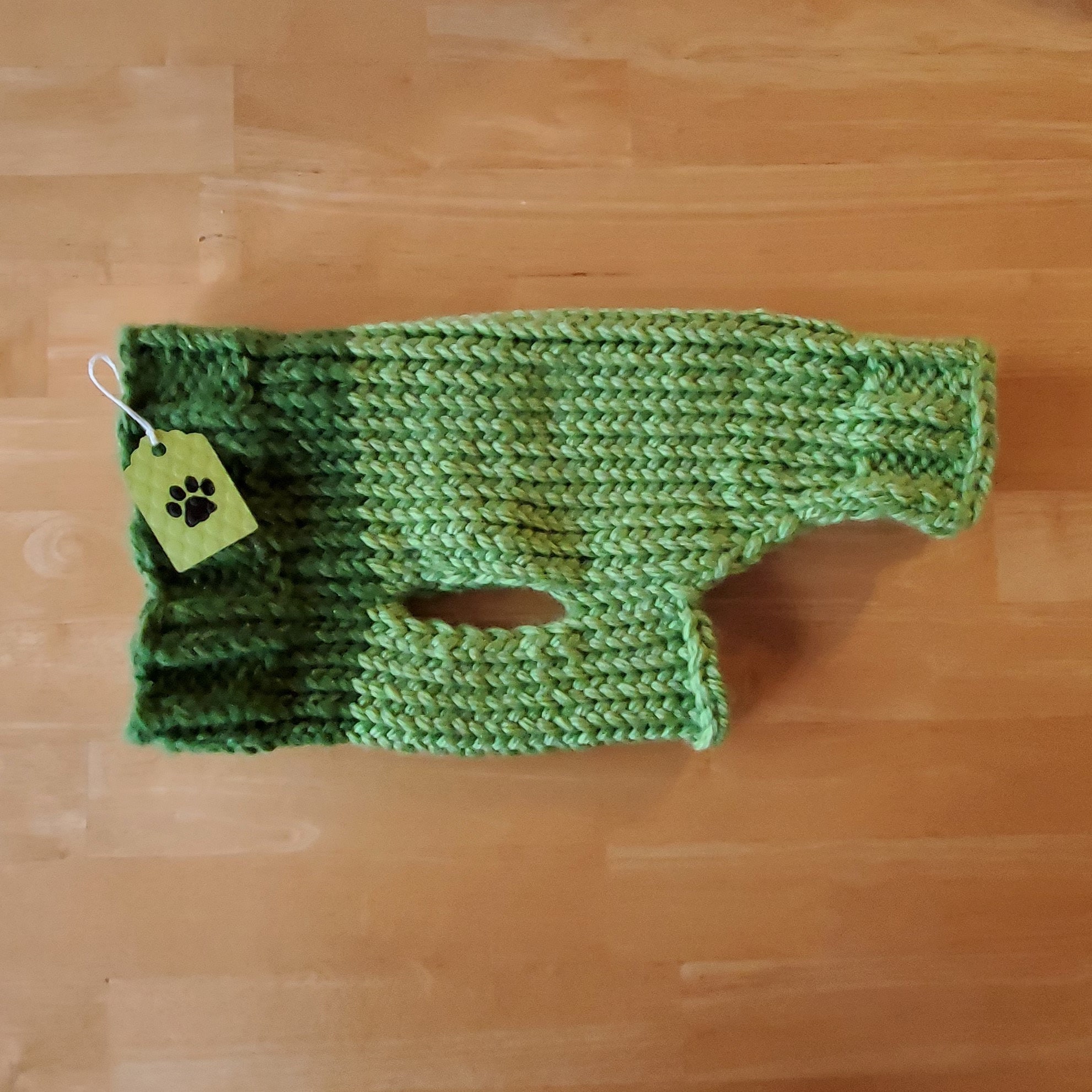 Green Medium Multi Dog Sweater, Hand Loom Knit, Acrylic Dog Sweater ...