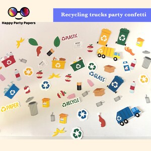 100 Pieces Paper Garbage Truck Party Confetti, Garbage Truck Party ...